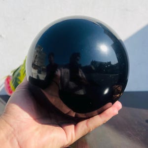 149MM Natural Black Obsidian Power Spirit Stone | Hand Made Sphere Ball ...