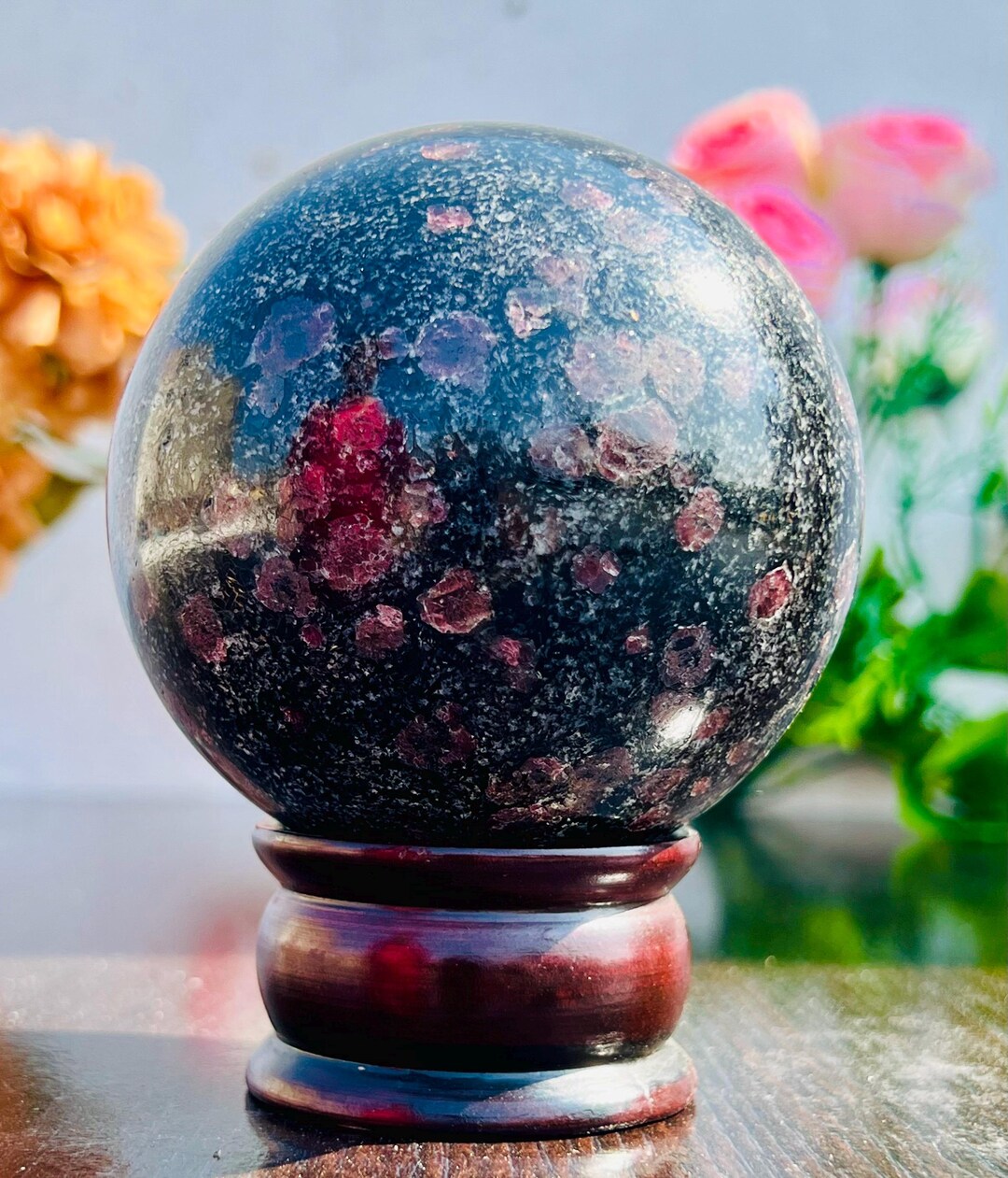 92MM Red Ruby Spinal Matrix | Natural Pink Ruby Matrix Crystal ...