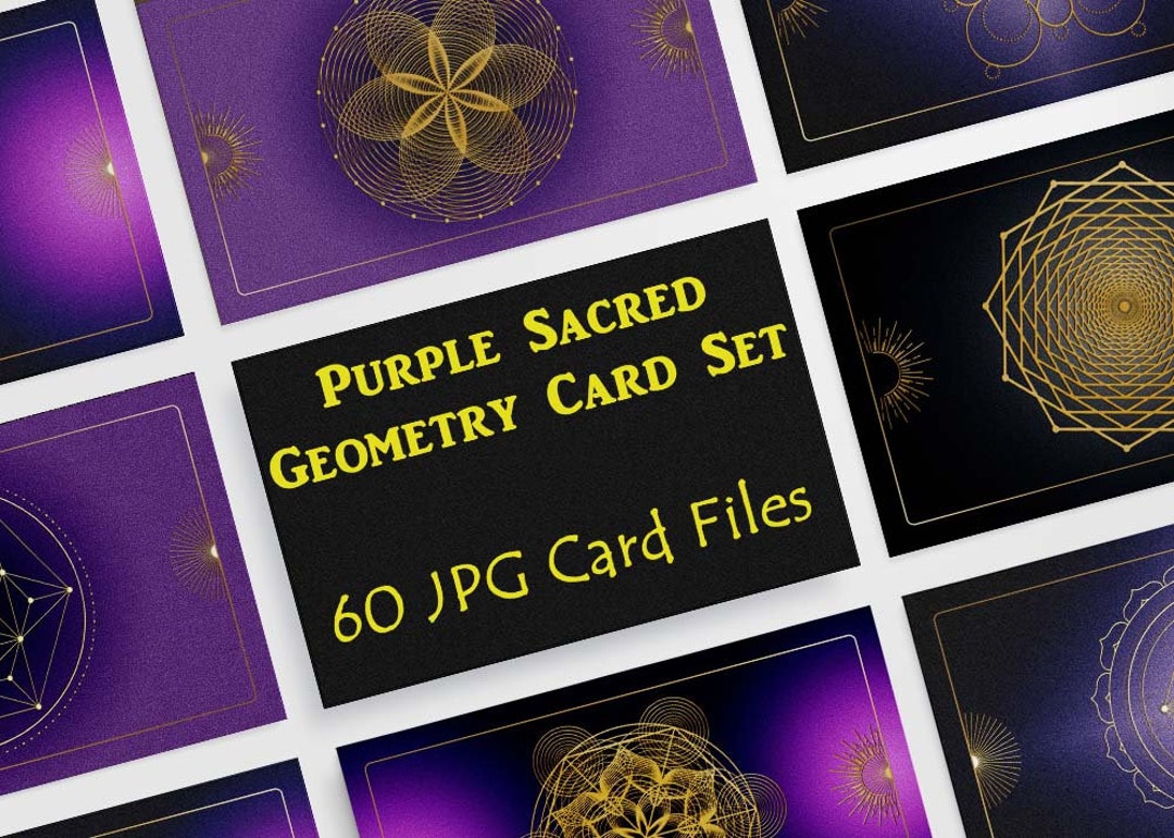 Purple Sacred Geometry Printable and Digitally Delivered Card Set - Etsy