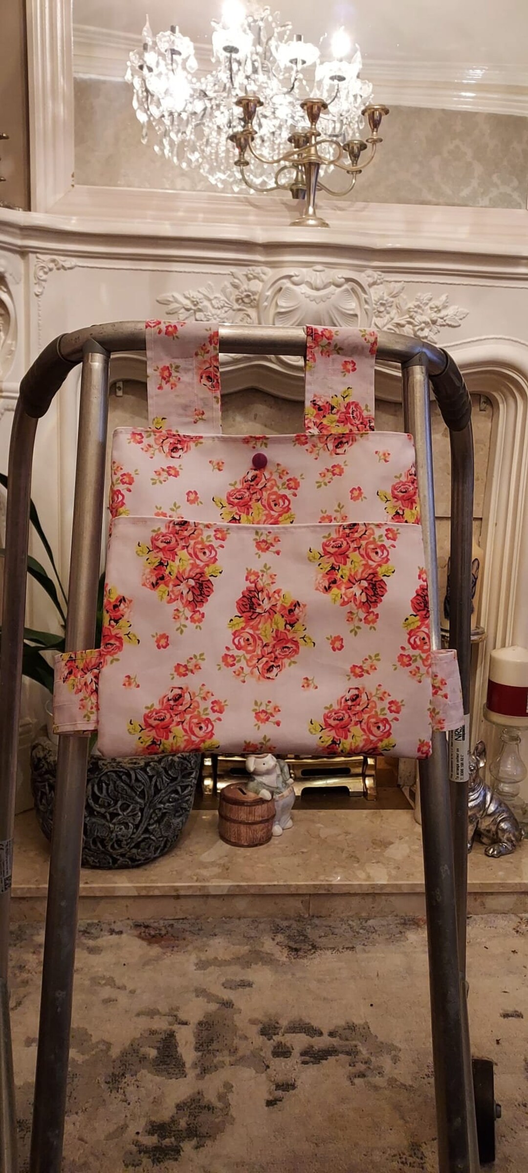 Pale Floral Zimmer Frame Bag, Walking Frame Bag, Accessories, Walking ...