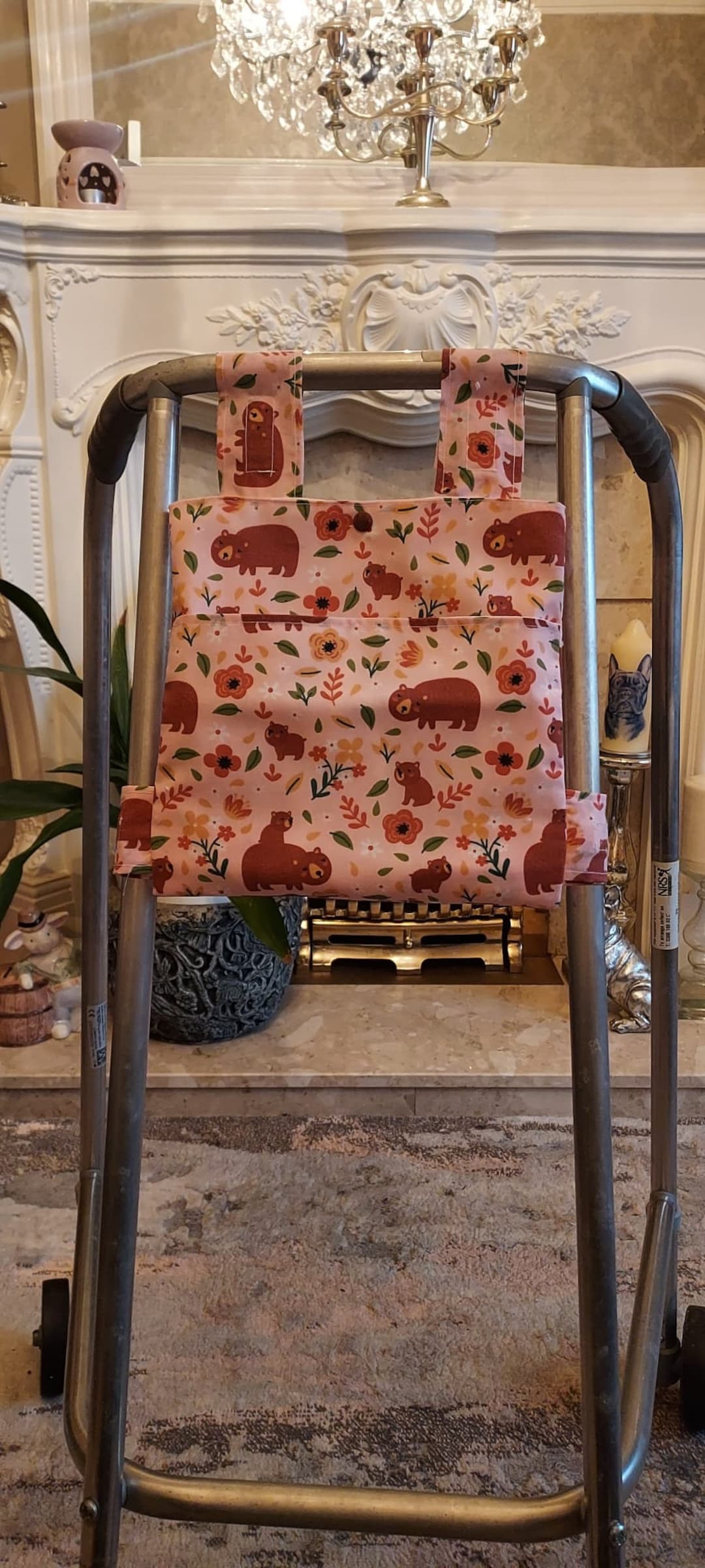 Pink Bear Zimmer Frame Bag, Walking Frame Bag, Accessories, Walking Aid ...