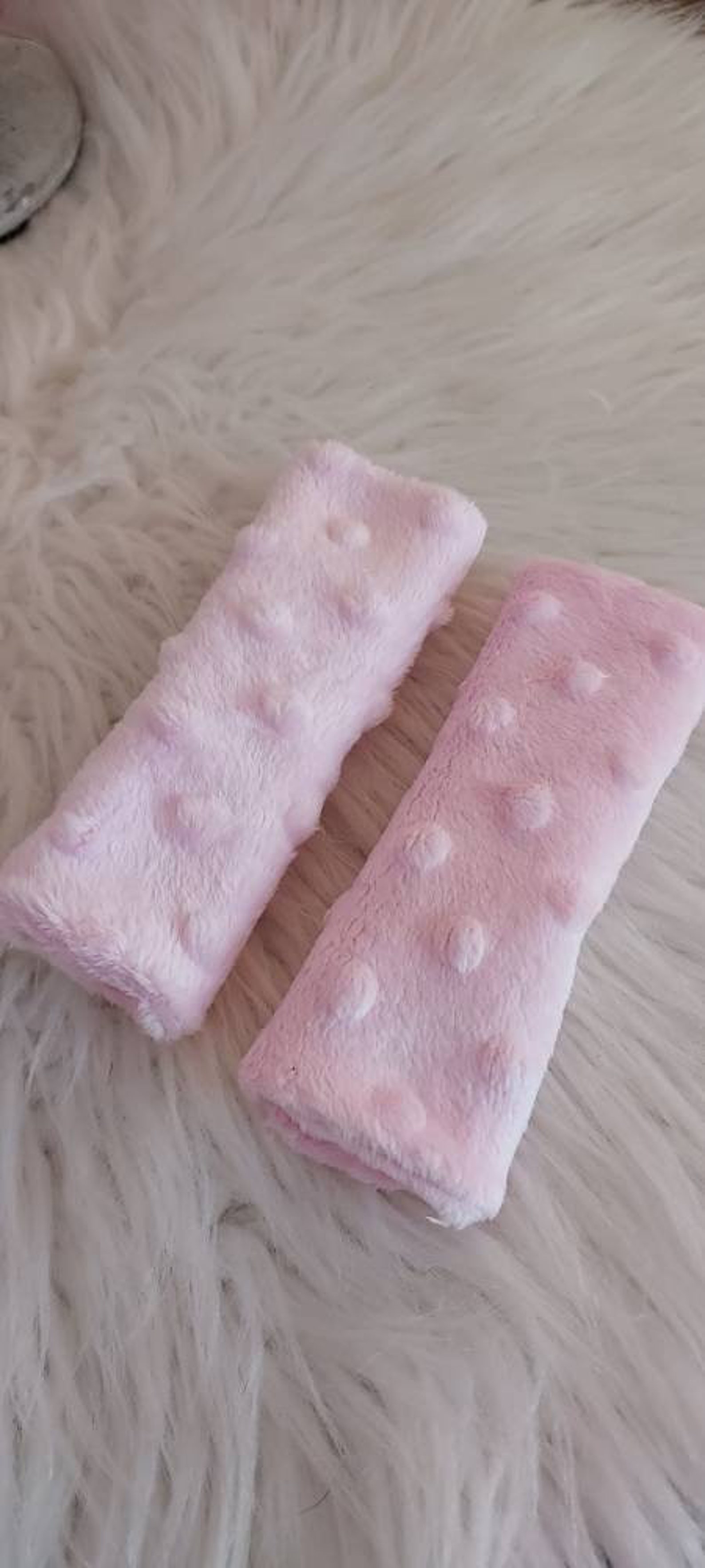 Pink Minky Pair of 5" Slide On, Comfort Cheek Strap Covers. CPAP, BIPAP ...