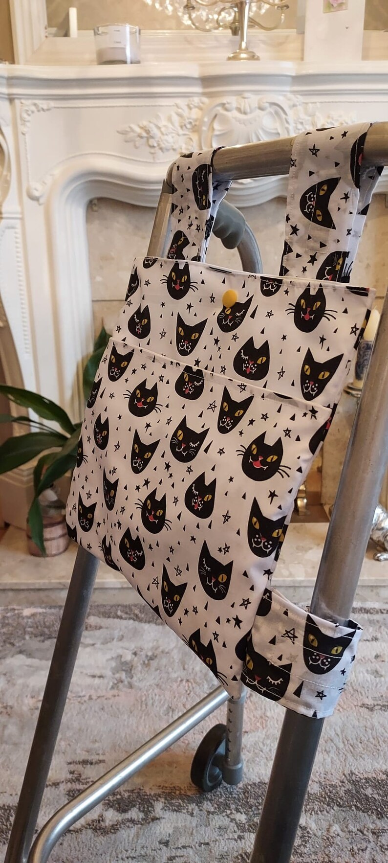 Black Cat Zimmer Frame Bag, Walking Frame Bag, Accessories, Walking Aid ...