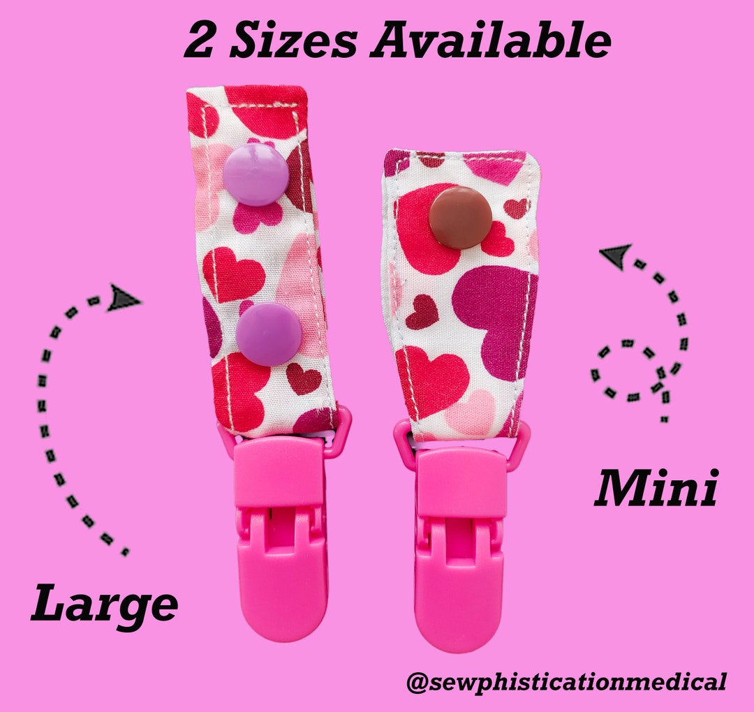 Red Hearts Tubie Clip, Cath Clip, Feeding Tubing Holder, Gastrostomy ...