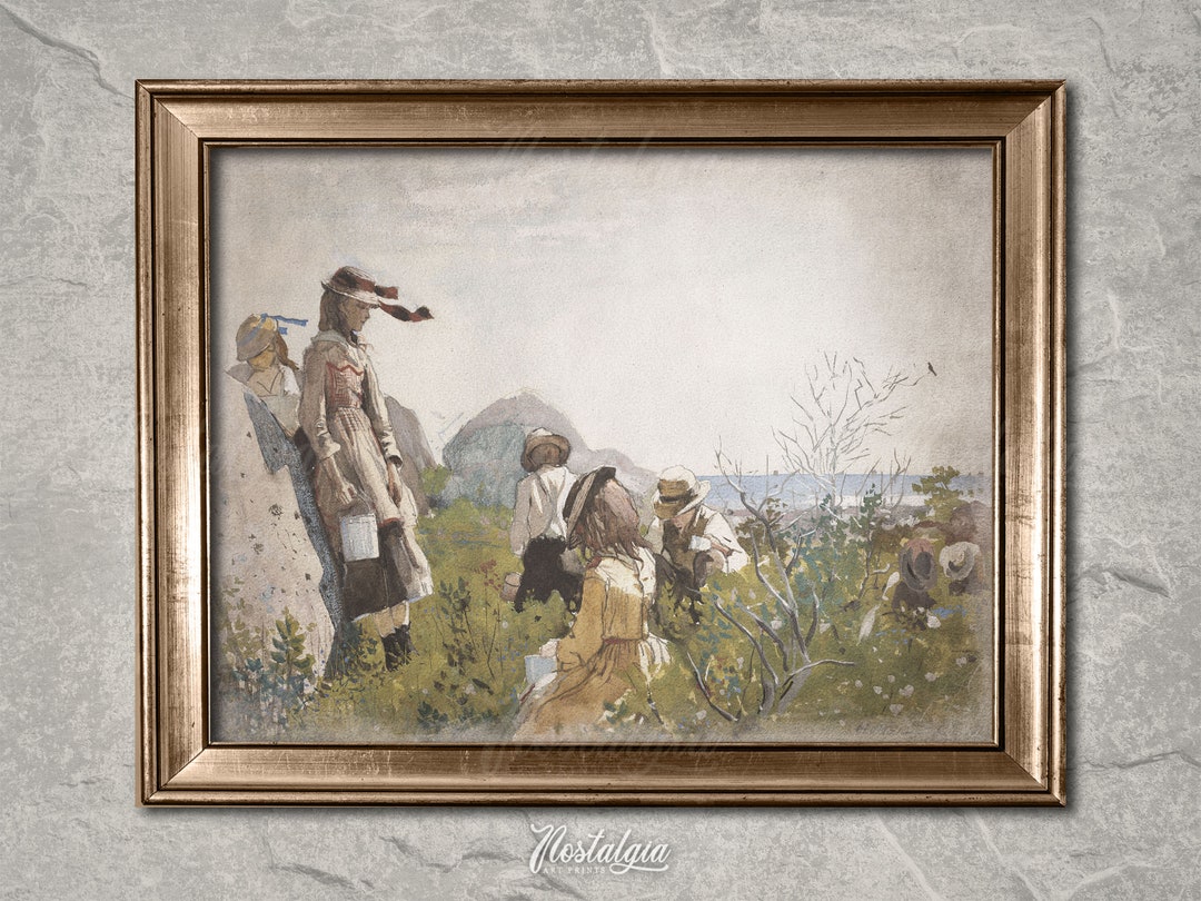 Vintage Children Painting | People Print | Rustic Wall Decor ...