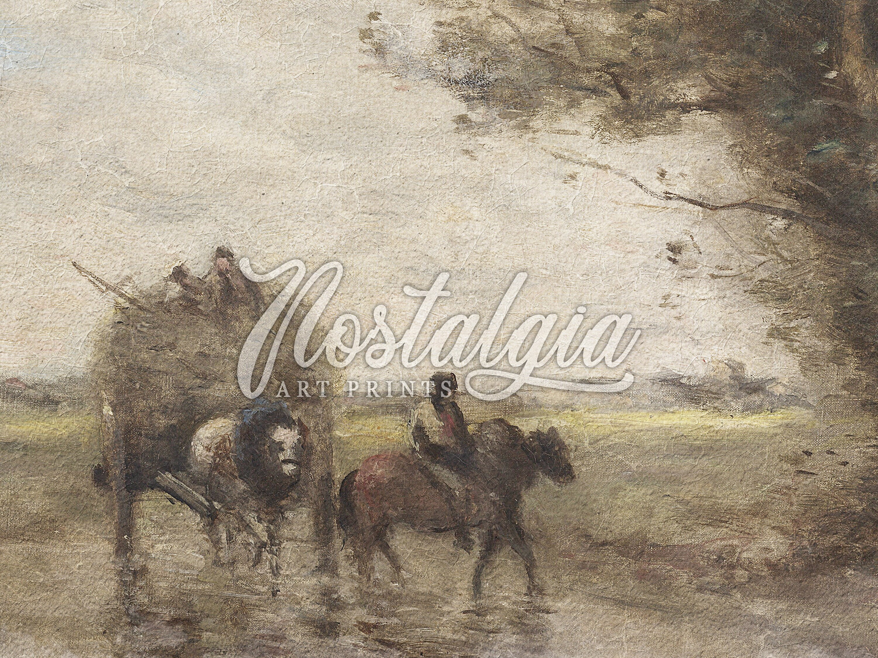 Farmers Painting Villager Print Neutral Oil Painting Antique Wall Decor ...