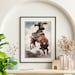 Antique Rodeo Print Cowboy Painting Vintage Oil Painting Western Wall ...