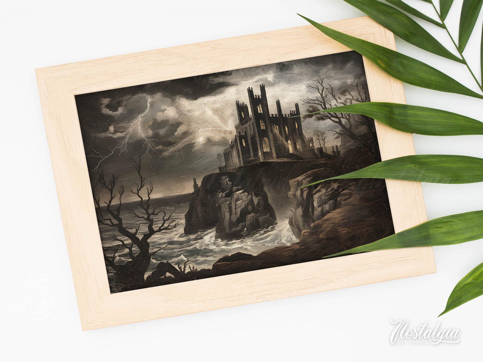 Gothic Oil Painting, Vintage Horror Print, Moody Landscape, Antique ...