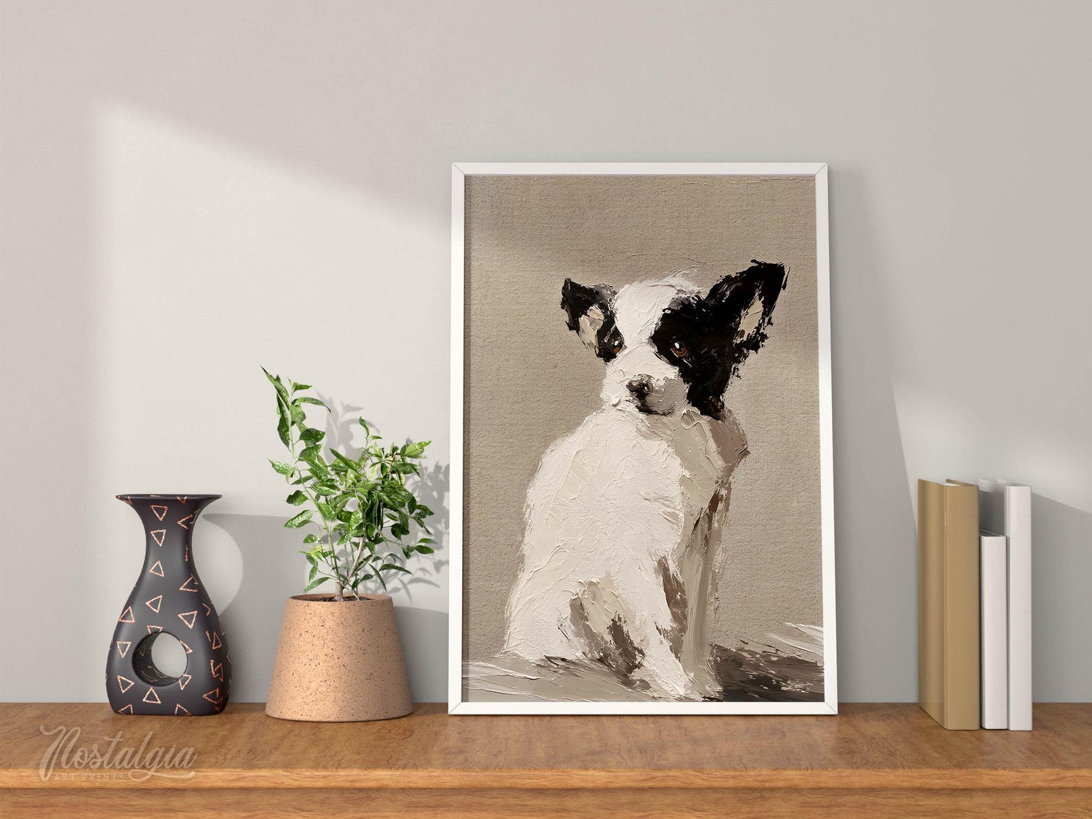 Vintage Dog Oil Painting: Pet Wall Art, Animal Lover Gift (digital ...