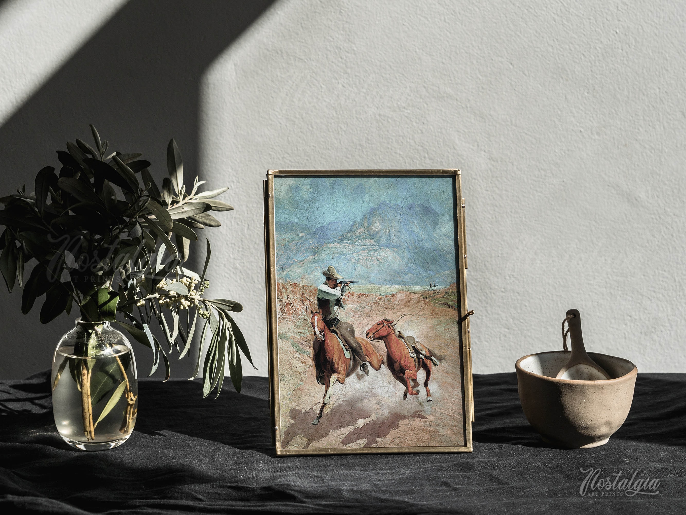 Cowboy Oil Painting Vintage Western Print Horse Rider Gift PRINTABLE ...