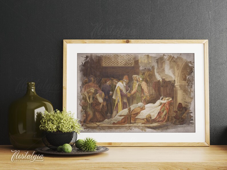 Romeo and Juliet Painting History Print Antique Wall Art Printable ...