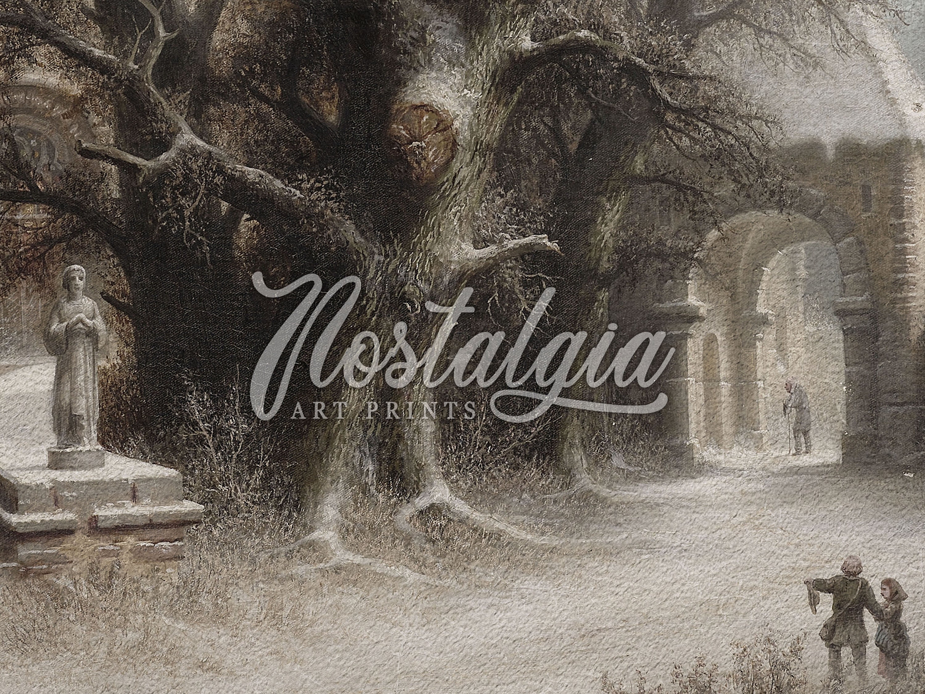 Moody Gothic Painting | Vintage Horror Print | Rustic Wall Decor ...