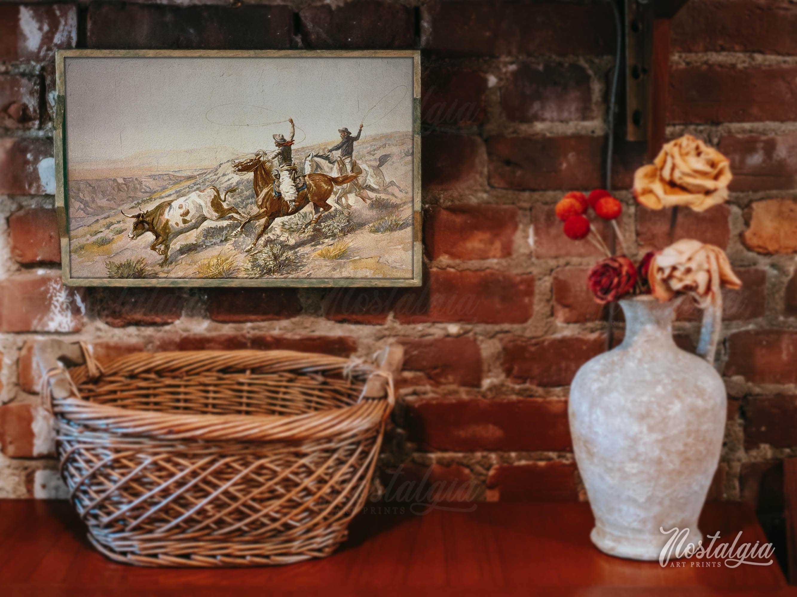 American Western Art | Vintage Painting | Horse Riders Print | Cowboy ...