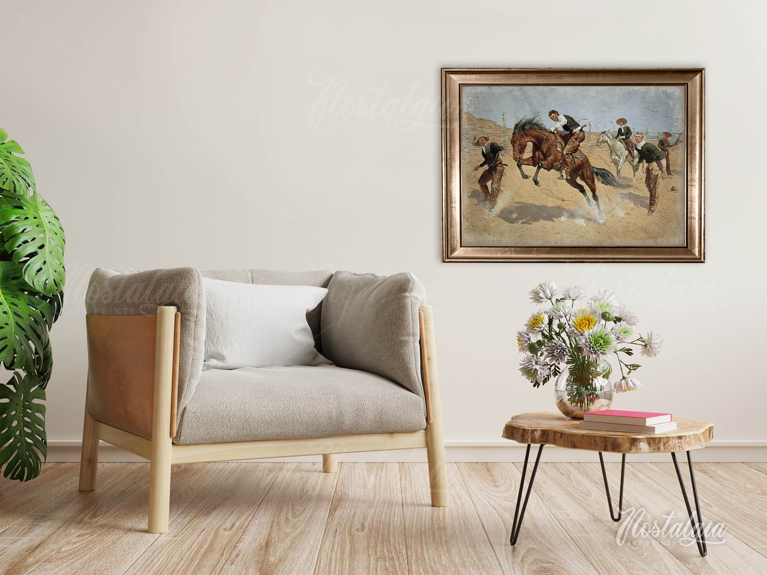 Western Painting | Horse Rider Print | Cowboy Painting | Antique Wall ...