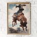 Antique Rodeo Print Cowboy Painting Vintage Oil Painting Western Wall ...