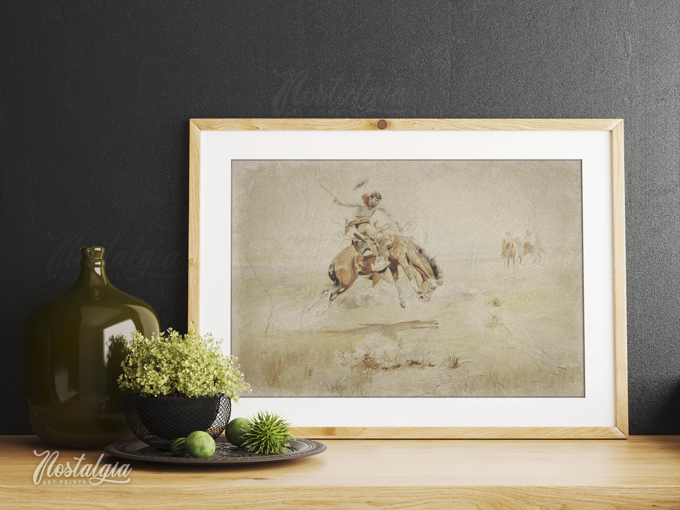 Horse Rider Print Rodeo Painting Antique Wall Art Western Oil Painting ...
