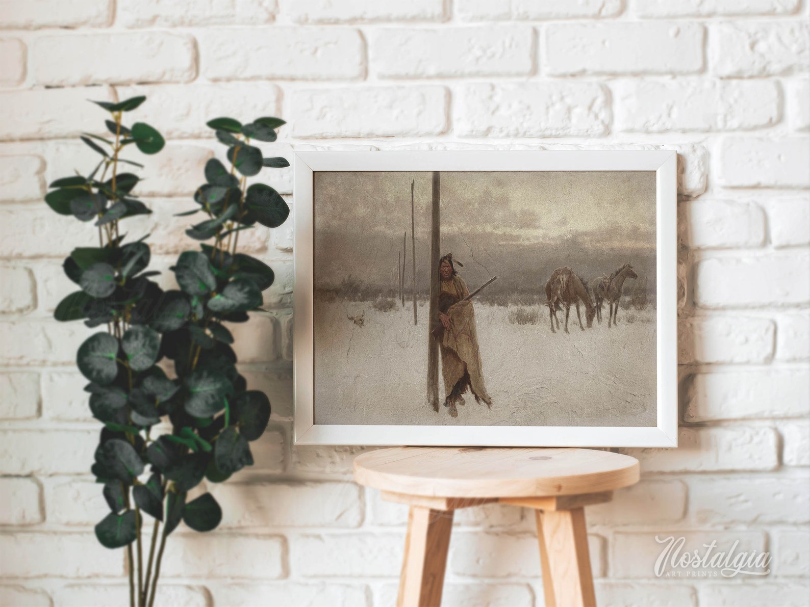 Native American Print Vintage Oil Painting Western Painting Southwest ...