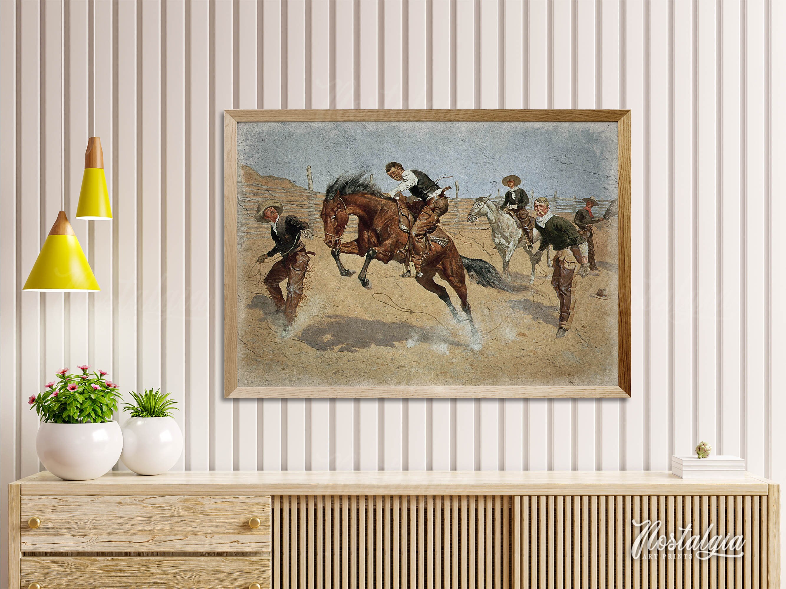 Western Painting | Horse Rider Print | Cowboy Painting | Antique Wall ...