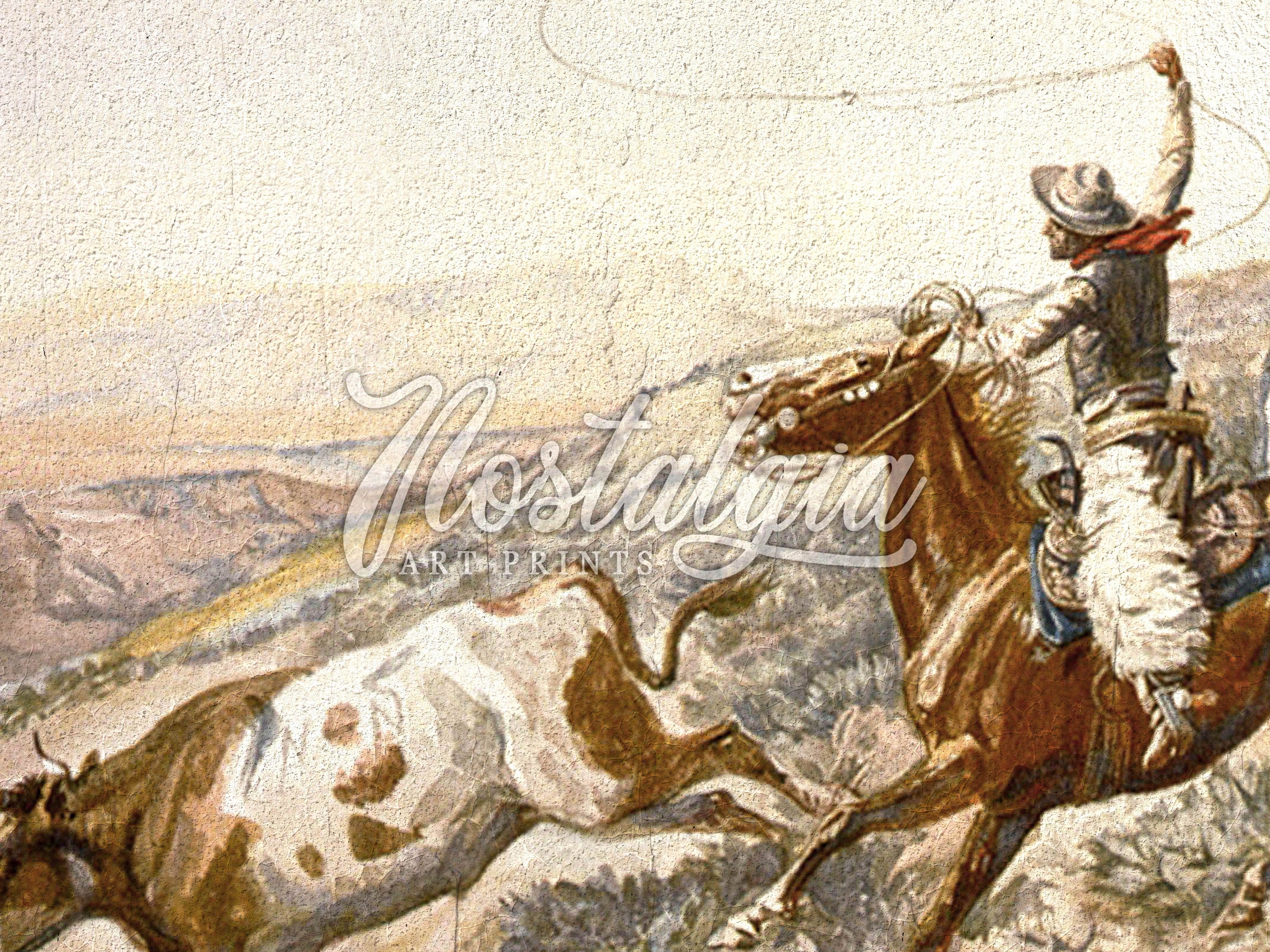 American Western Art | Vintage Painting | Horse Riders Print | Cowboy ...