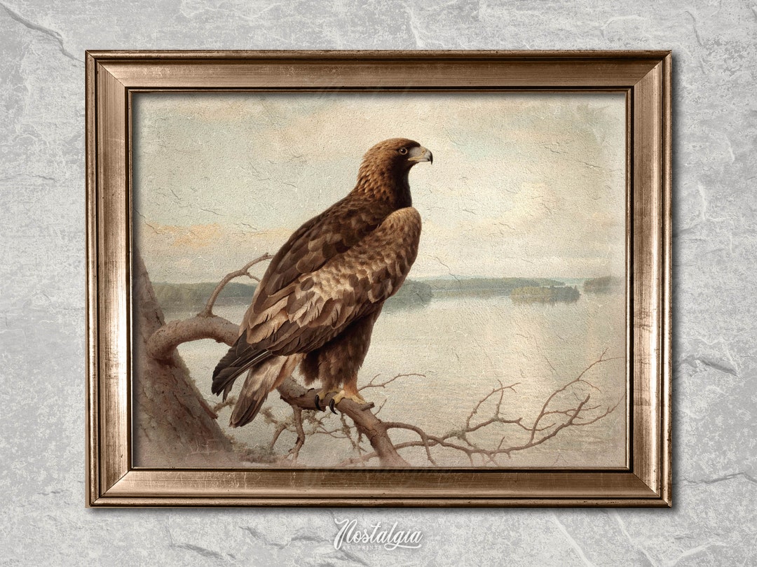 Eagle Oil Painting | Vintage Wall Art | Golden Eagle Print | PRINTABLE Digital Download | 329 - Etsy