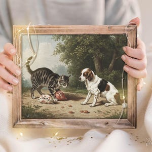 Vintage Pet Painting Nursery PRINTABLE Wall Art Pet Lovers Gift Digital ...