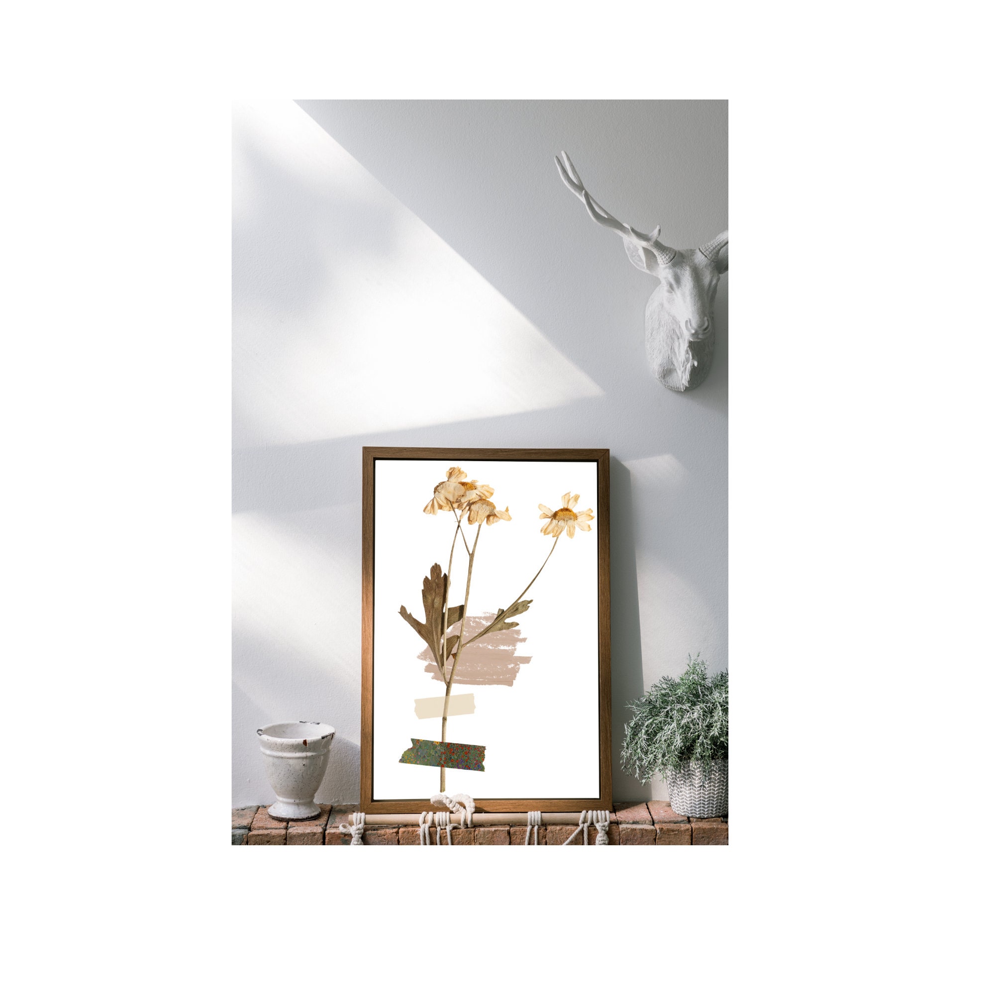 Boho Daisy Flower| Boho Minimalist Poster Printable| Boho Wall Decor ...