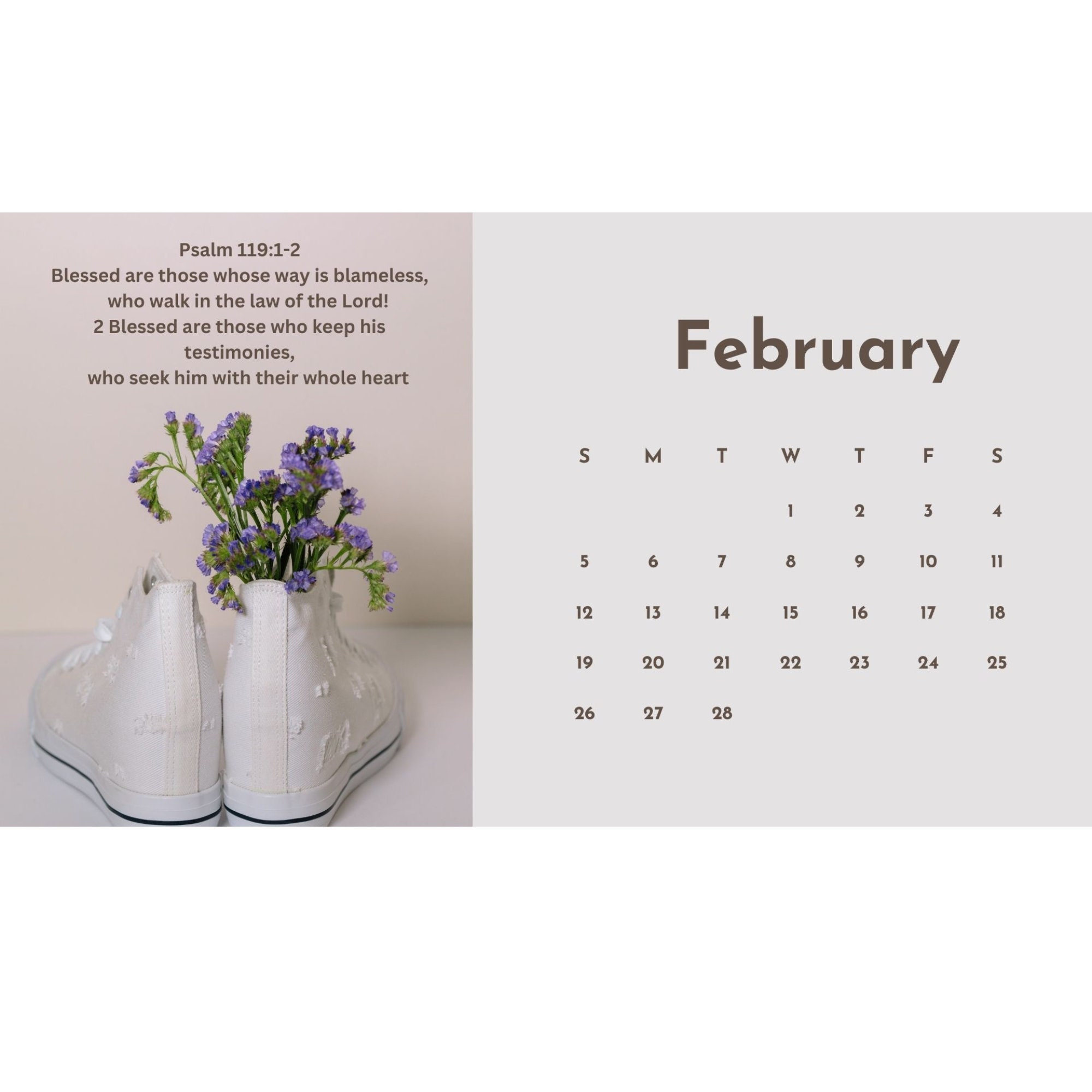 Beige Cream Scripture Calendar 2023 2023 Calendar Printable 2023 ...