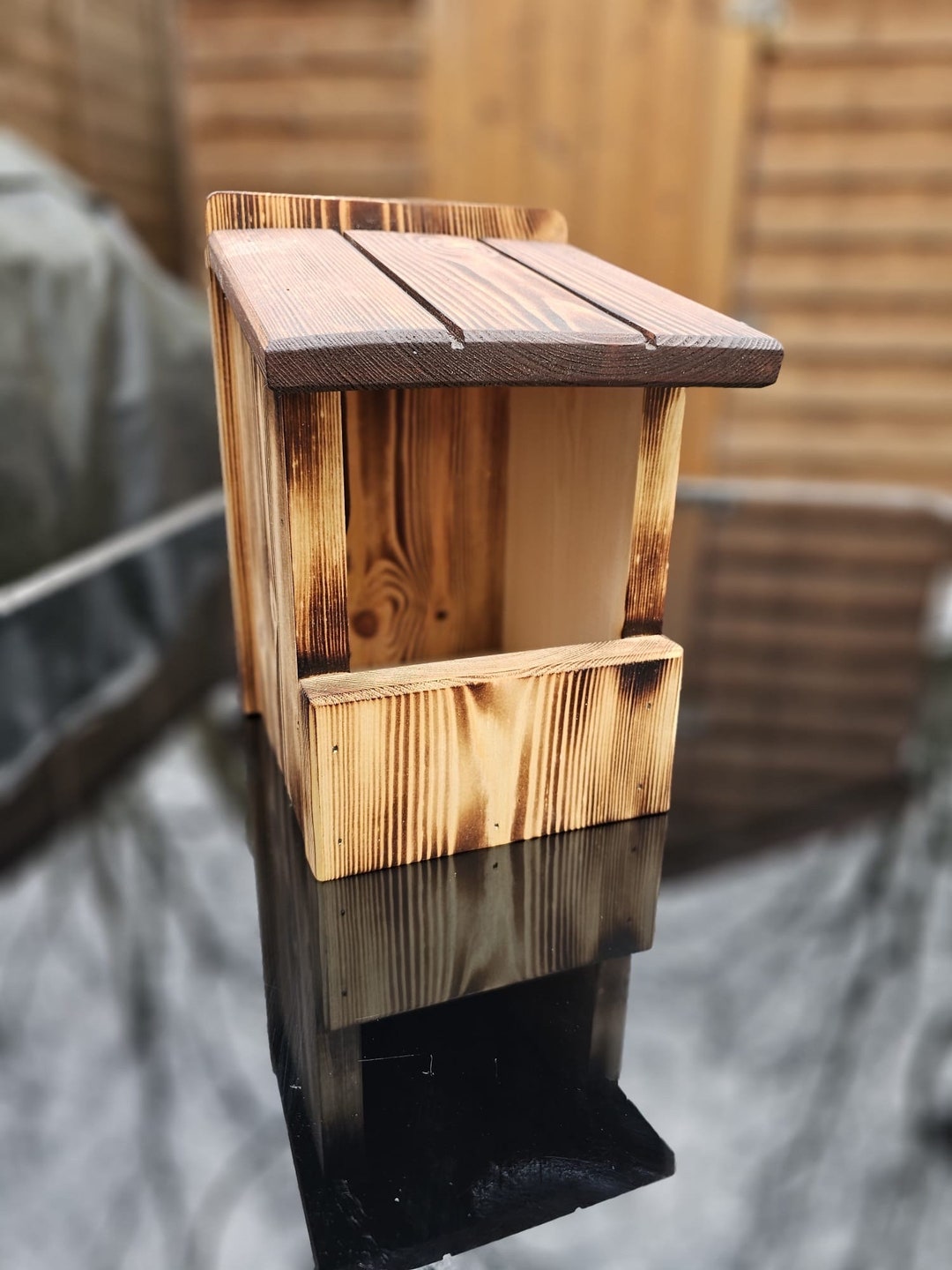 Wooden Robin Birdhouse - Open Front - Etsy UK