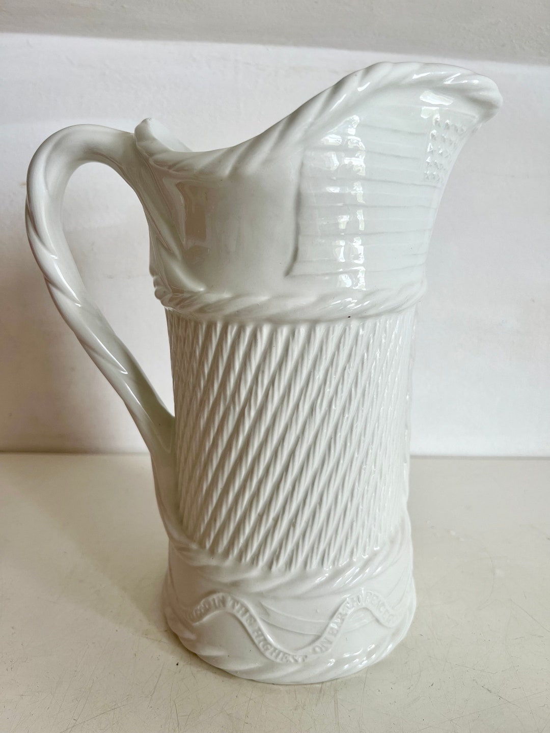 Portmerion White Jug Pitcher Commemorative, Pimms, Water, Spritz LARGE ...