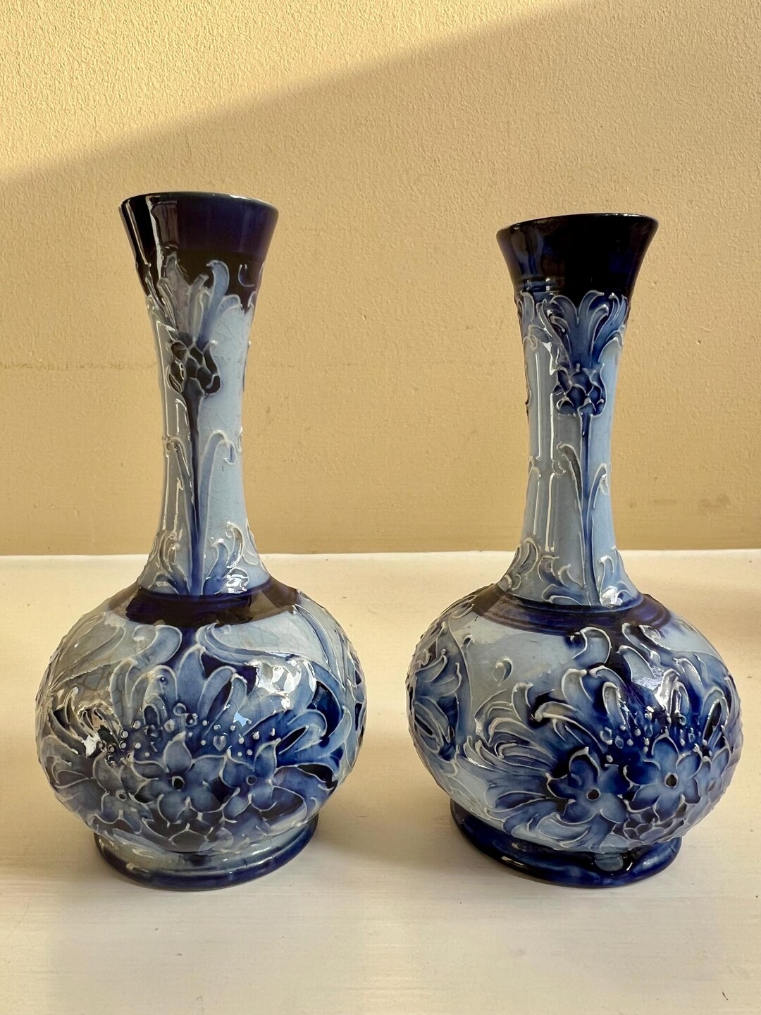 William Moorcroft Florian Ware Pair of Vases Cornflower Pattern 1904 - Etsy