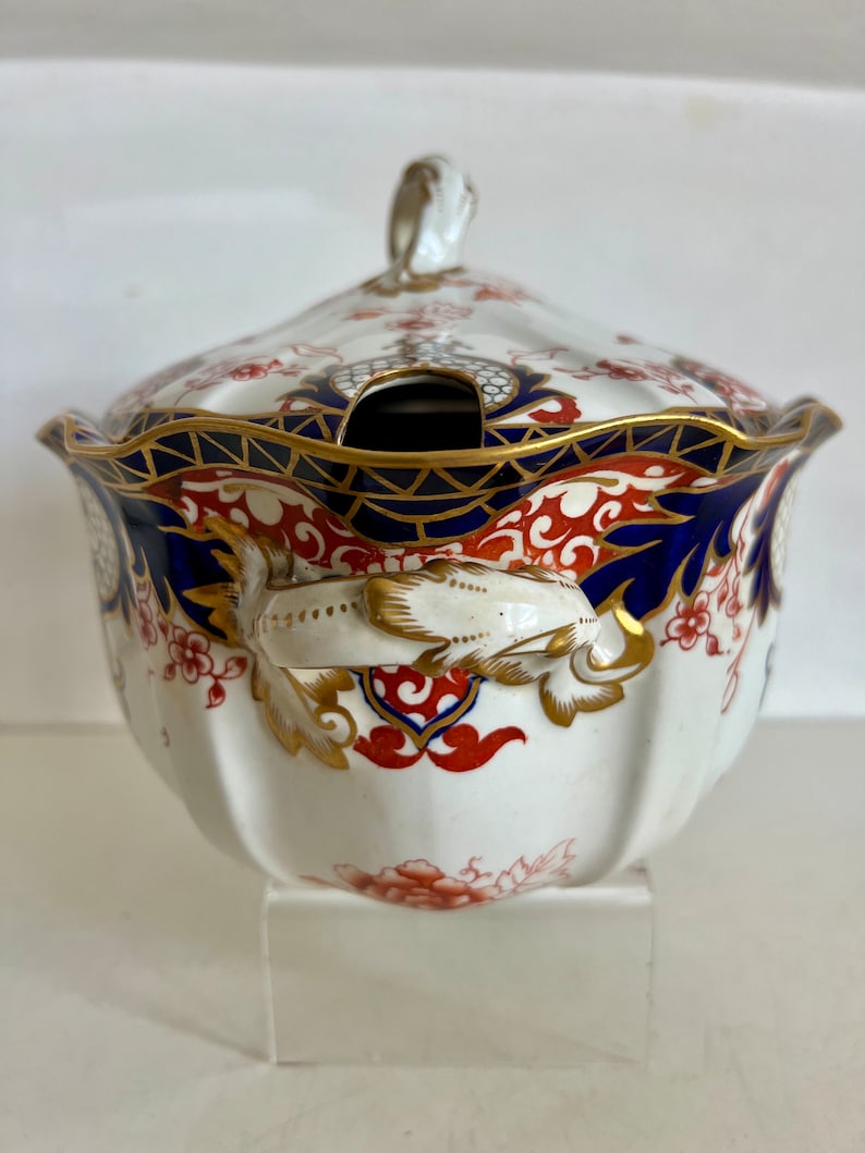 Antique Royal Crown Derby Kings Pattern Large Tureen & Lid Imari VGC ...