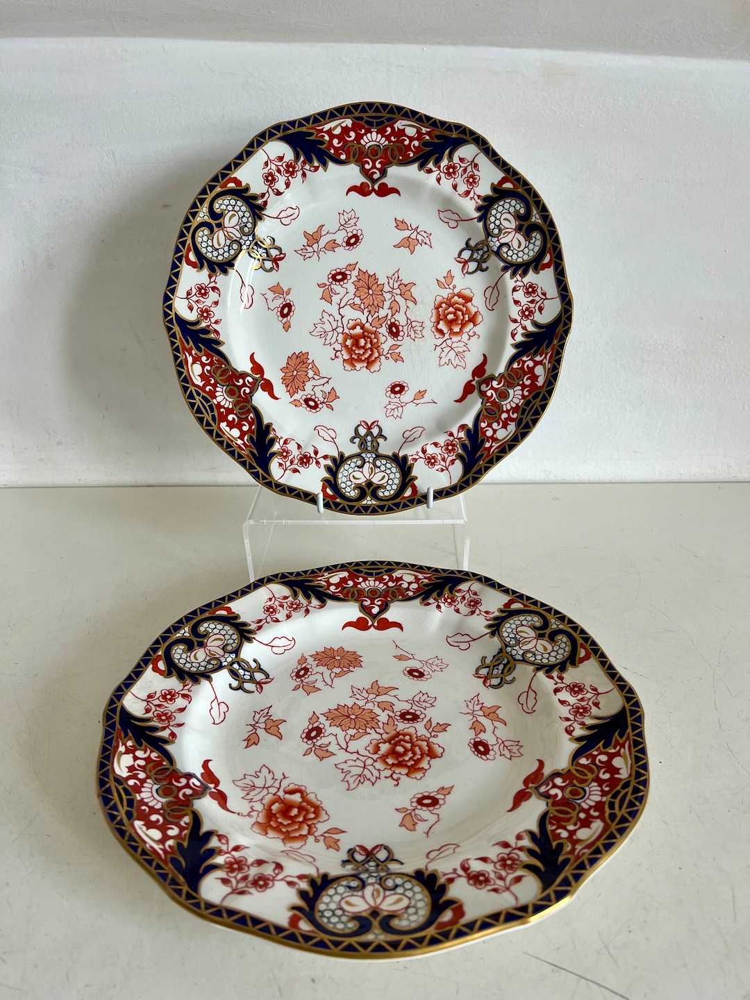 Antique Royal Crown Derby Kings Pattern X 2 Dinner Plates 26cm VGC - Etsy