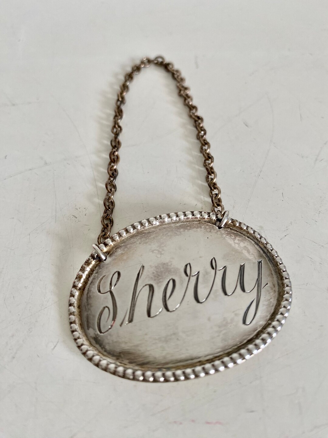 Sterling Silver Sherry Label for Decanter Hallmarked Birmingham 1963 ...