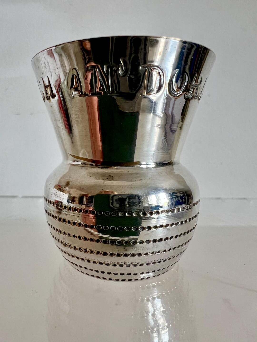 Vintage Silver Plated Stirrup Cup Scottish Thistle Cup A Wee Deoch An ...