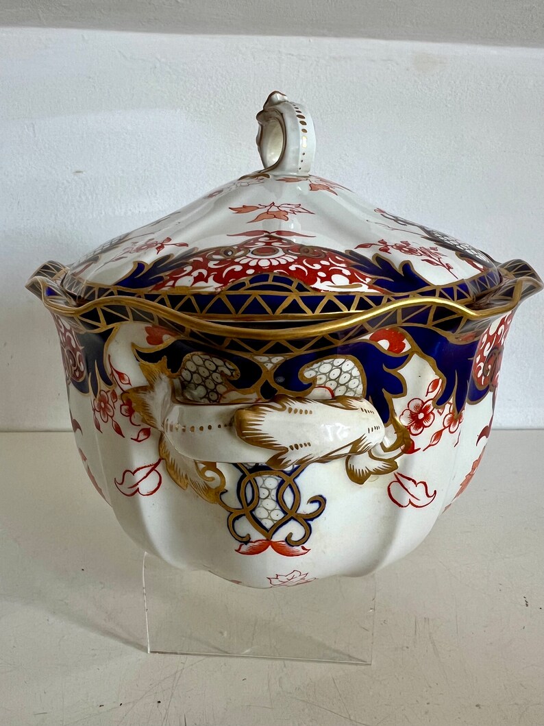 Antique Royal Crown Derby Kings Pattern Large Tureen & Lid Imari VGC ...