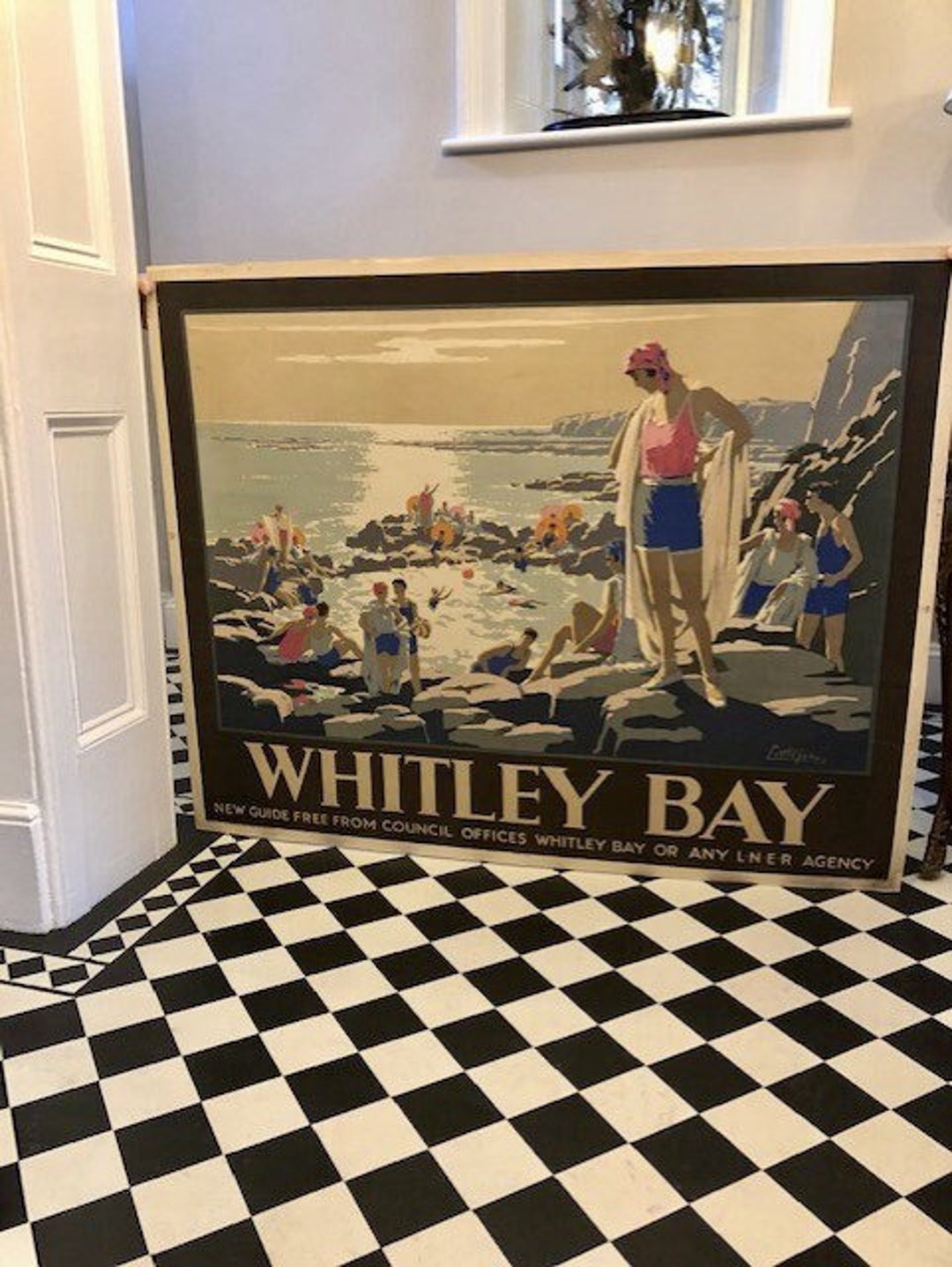 LNER Railway Original Poster Whitley Bay by John Littlejohns 1929 ...