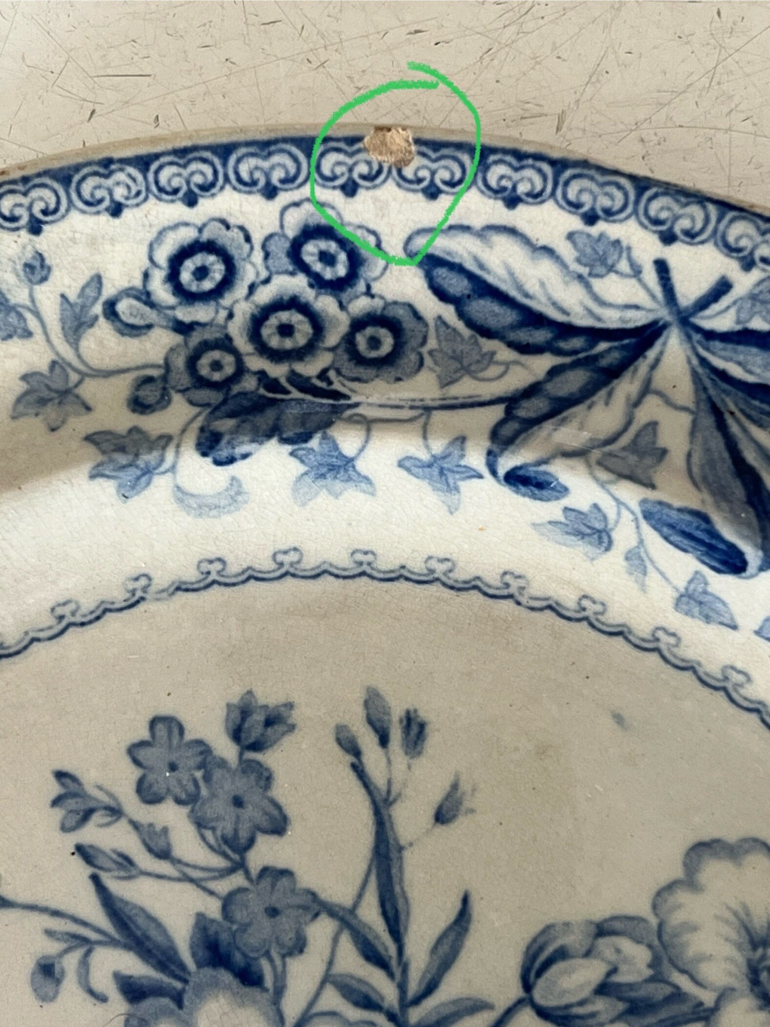 Antique Carey Blue Transferware Opaque China Staffordshire 6 X Plates ...