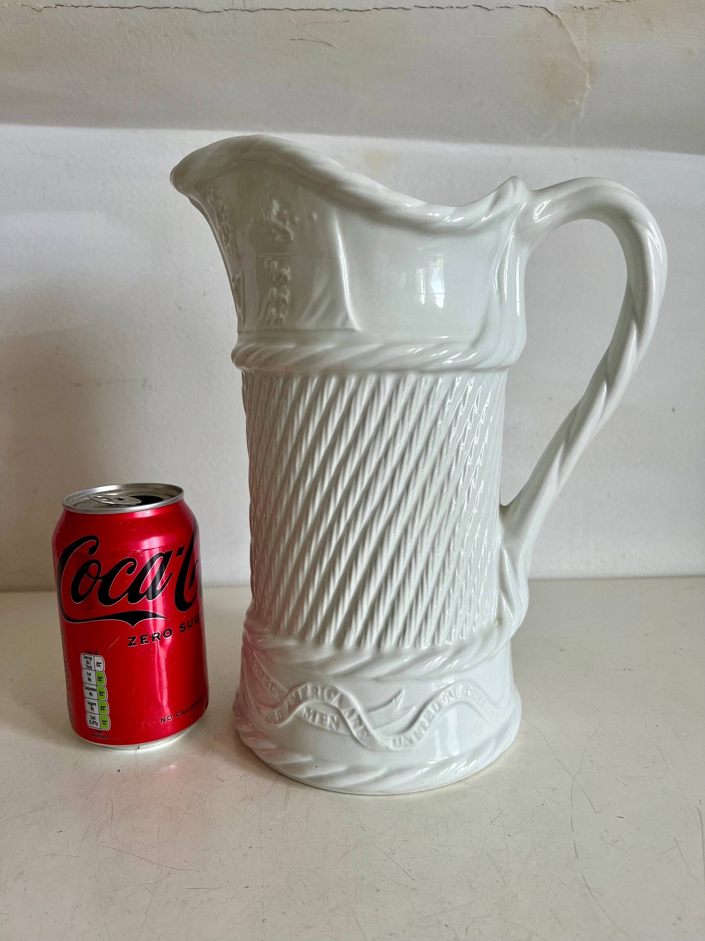 Portmerion White Jug Pitcher Commemorative, Pimms, Water, Spritz LARGE ...