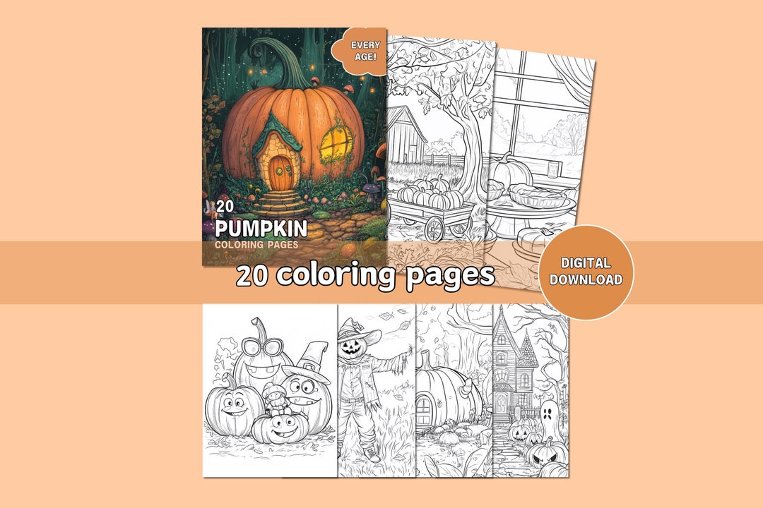 20 Pumpkin Coloring Pages | for Kids and Adults | Autumn-themed ...