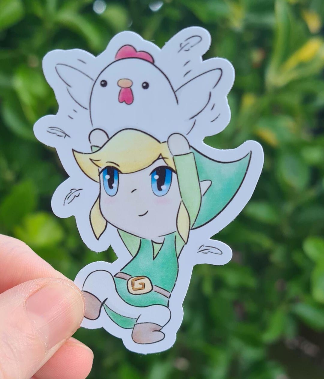 Sparkly Chibi Link & Cucco Sticker - Etsy