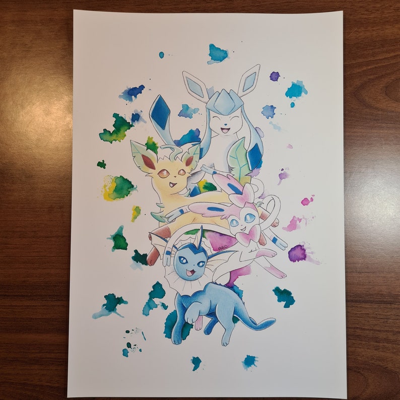Eevee Evolutions A4 Art Print - Etsy