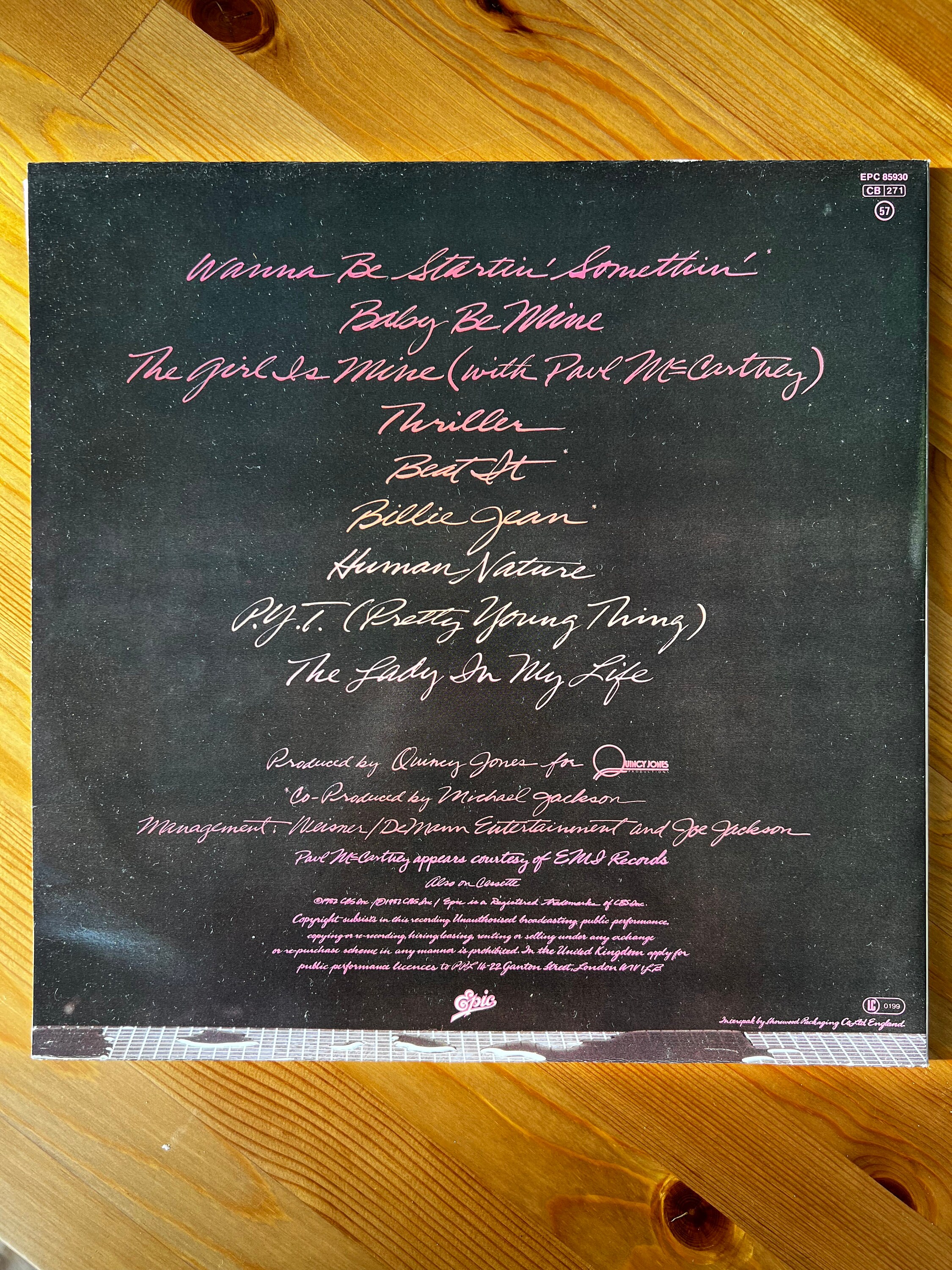 Michael Jackson Thriller 1983 Vinyl (original 18p Price Sticker on ...