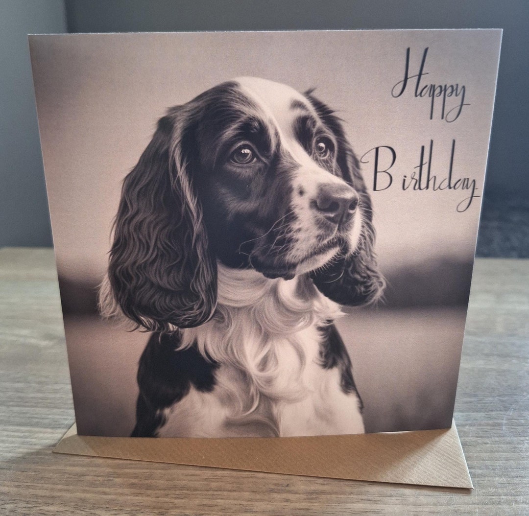 Spaniel Happy Birthday Greeting Card - Etsy
