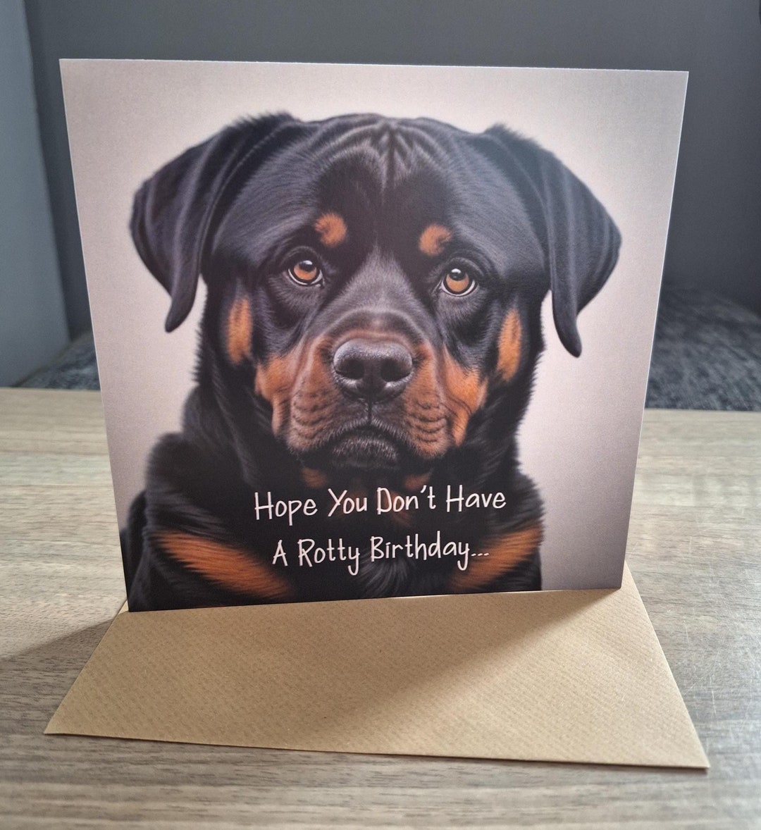 Rottweiler Happy Birthday Greeting Card - Etsy