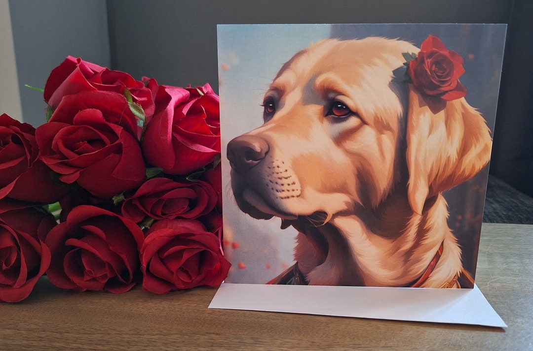 Fox Red Labrador/yellow Labrador Valentines Day Blank Greeting Card - Etsy