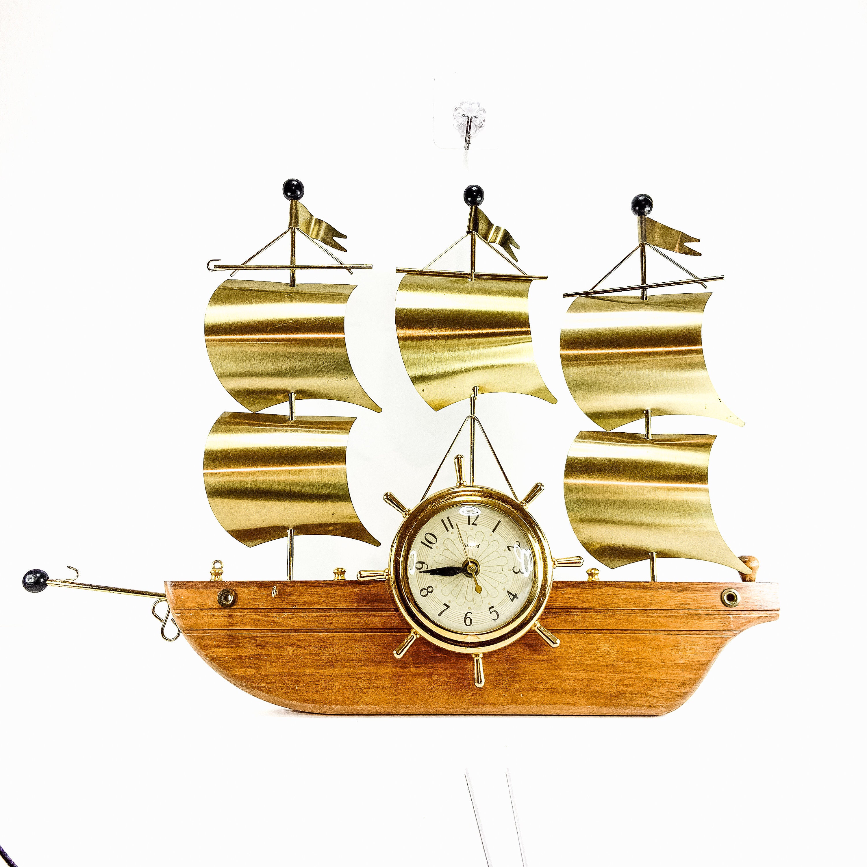Vintage United Electric Schooner Ship Clock With Brass Sails - Etsy