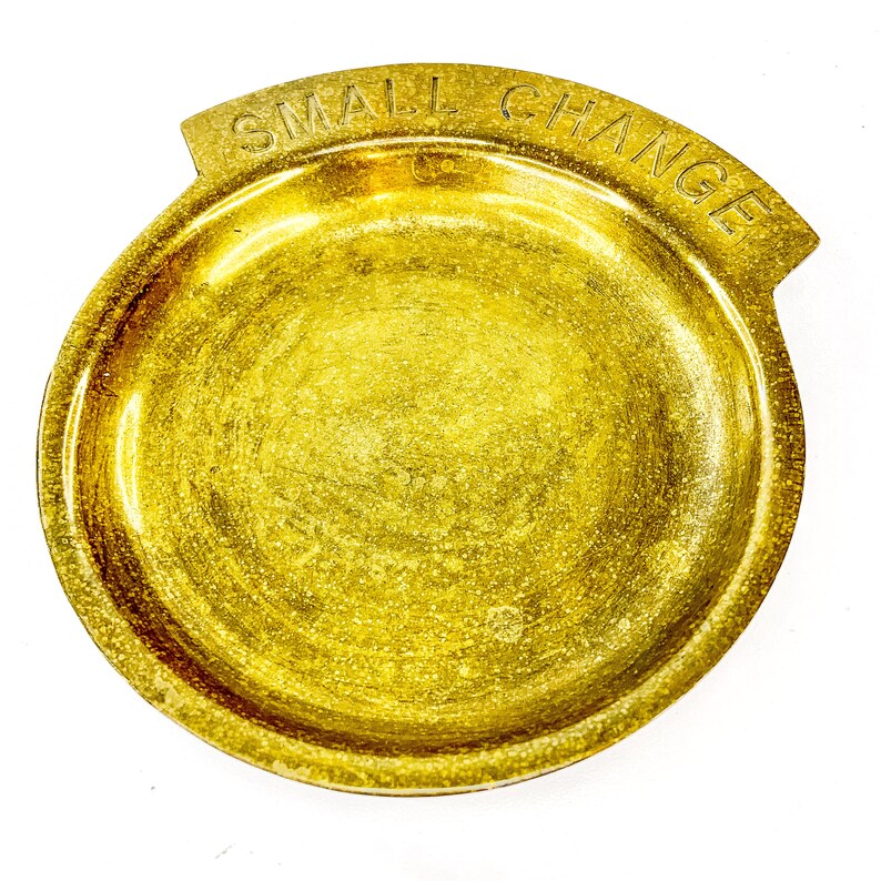 Vintage 1970s Solid Brass small Change Coin Collector Made in USA - Etsy