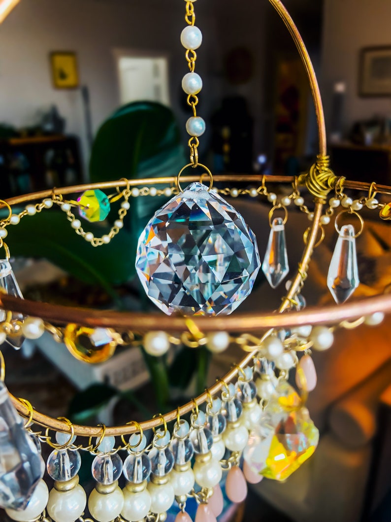 26 Handcrafted MCM Wire Orb Chandelier Suncatcher Antique Teardrop K9 ...