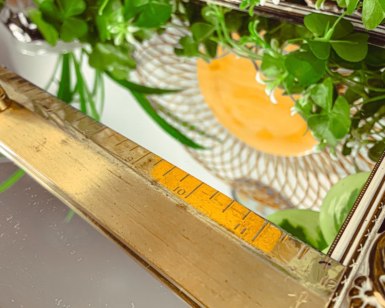 Vintage MCM Solid Brass Desktop 12 Inch Ruler Paperweight With Heads or ...