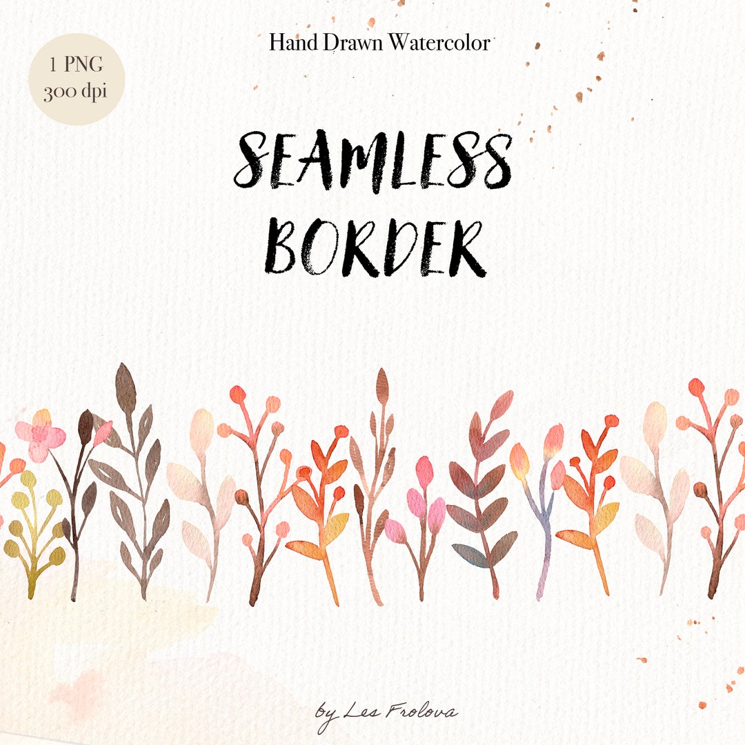 Watercolor Fall Leaves Seamless Border Clipart,individual PNG File ...